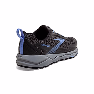 Brooks Womens Divide Running Shoe - Grey/Black/Cornflower Blue - B - 6.5