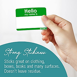 100 Count Name Tags | Hello My Name Is Stickers | Green Name Tag Stickers, 2.25" x 3.5" Name Tag