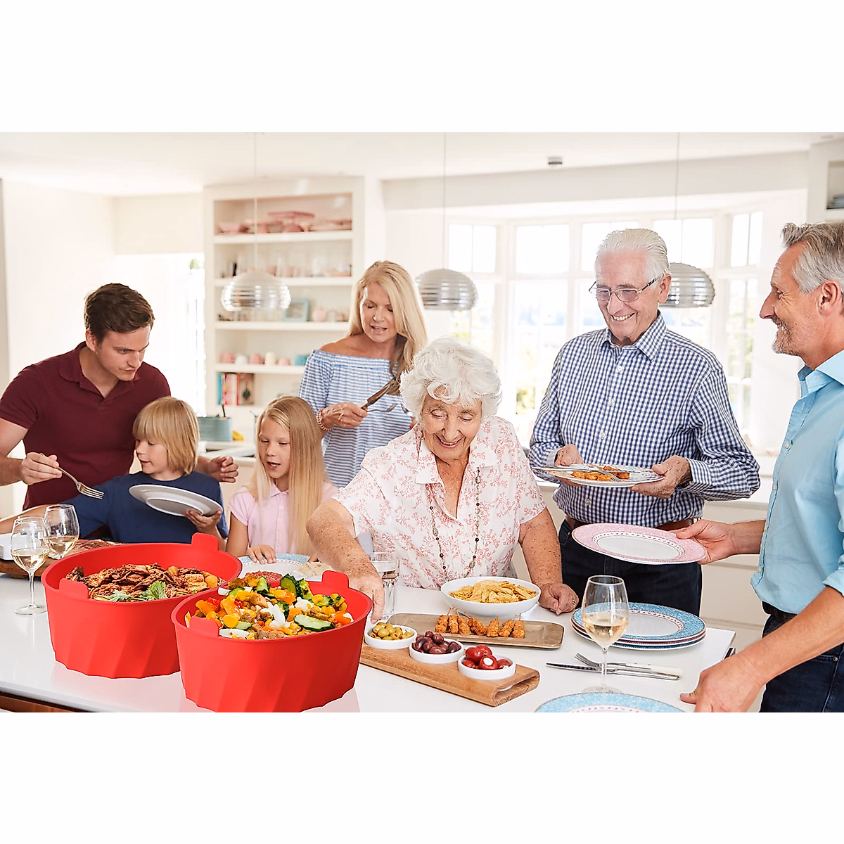 Meytunsin Silicone Slow Cooker Liner Fits Crock pot 8 Quart Slow Cooker,Silicone Crock pot Liner Made of Food-Grade Silicone,Dishwasher Safe,Red