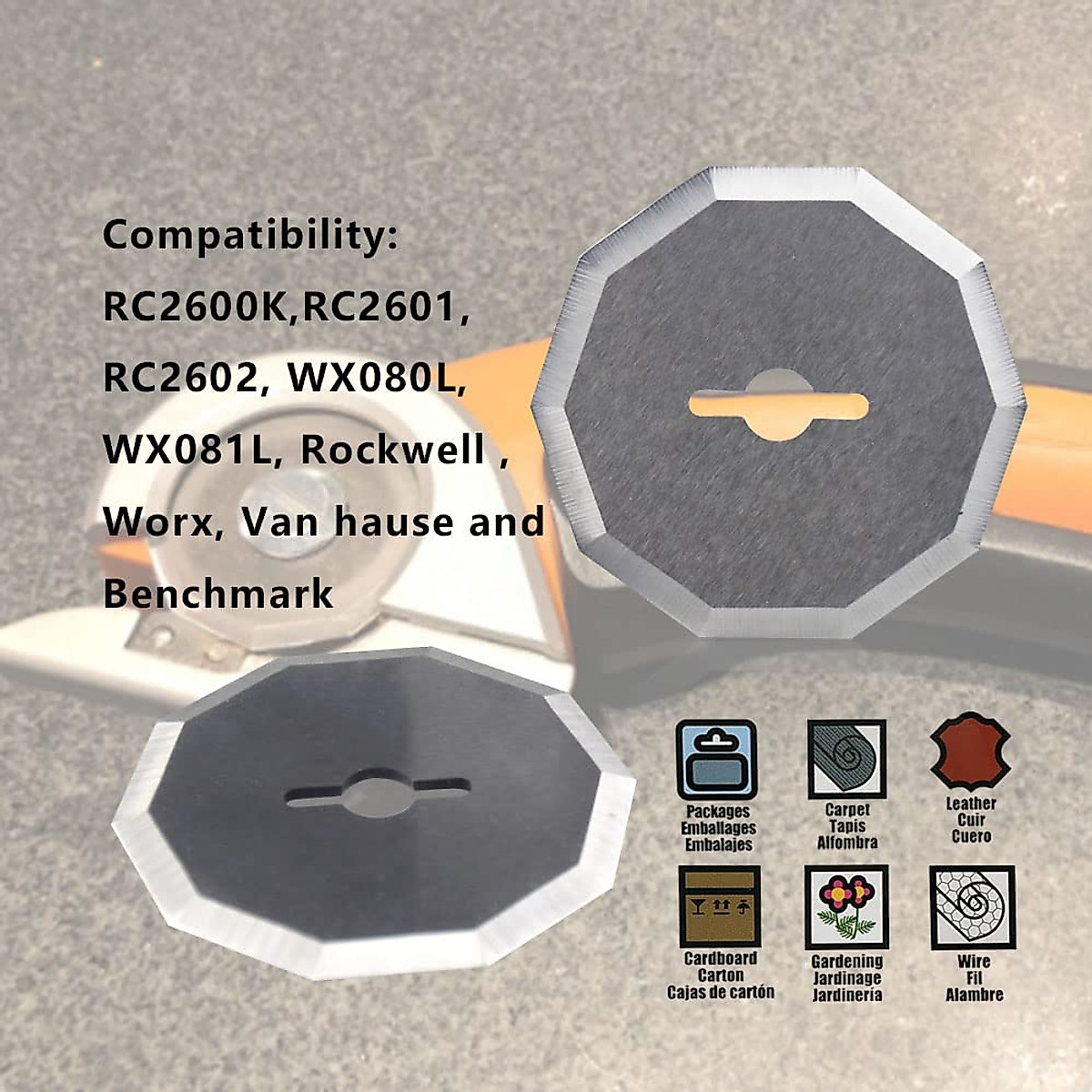 2-Pack WA2300 4V ZipSnip Cordless Scissors Replacement blades (1-1/2" ) - Compatible with Worx ZipSnip, BLACK+DECKER 4V Screwdriver - Fits RC2600K RC2601 RC2602 WX080L WX082L WX081 WX081L, WX745L.9