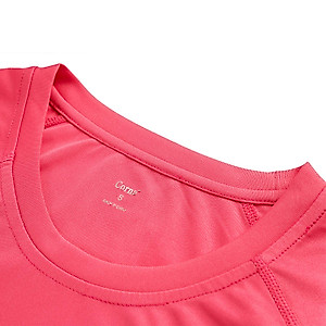 Long Sleeve Dry Fit Athletic Performance Raglan T Shirt for Women, Womens Plus Size Summer Tops Pink S