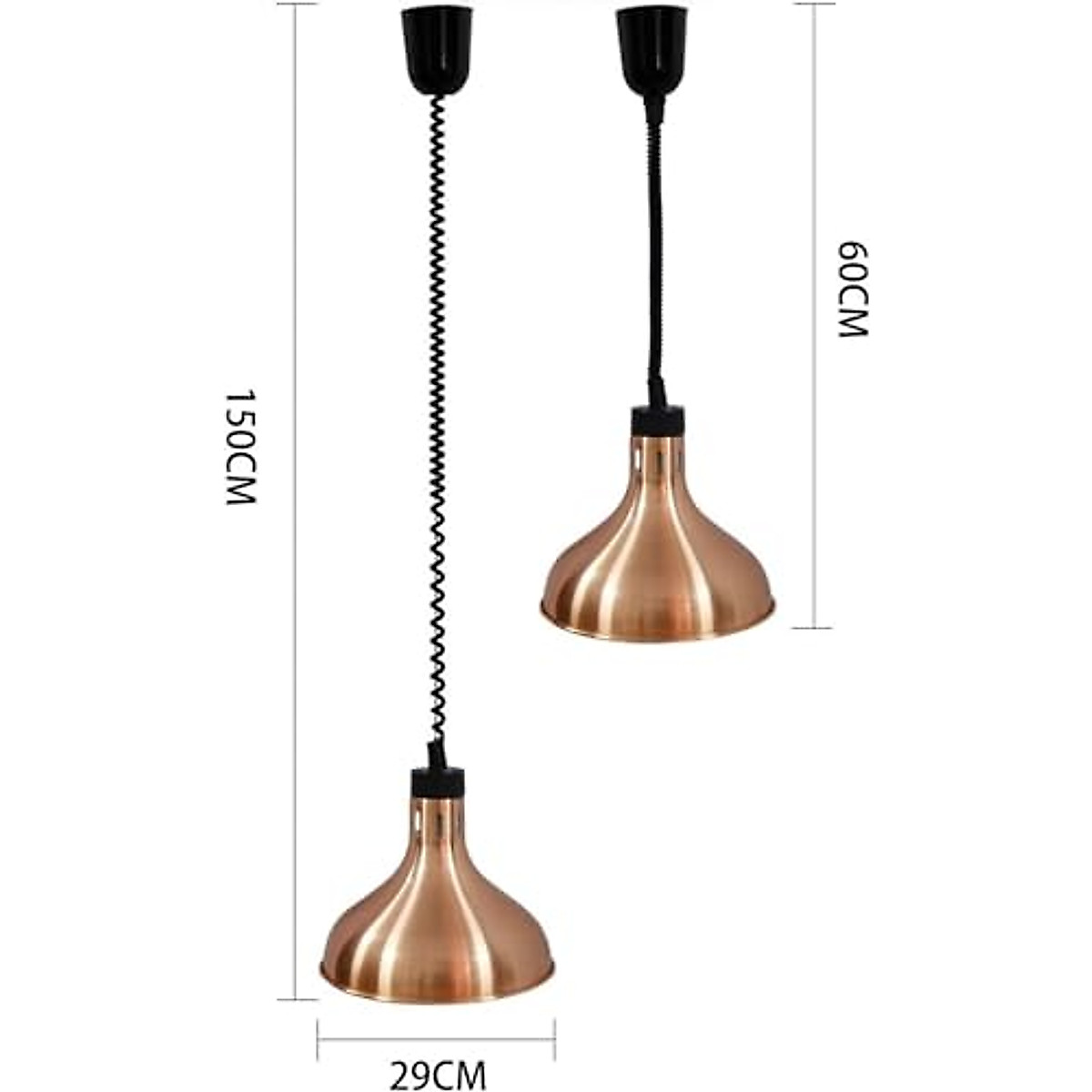 29 Cm Food Heat Lamp Food Warmer Lamp, Hot Food Heating Lamps Buffet Warmer Telescopic Kitchen Light Food Insulation Lamp, Adjustable Length 60-150cm,