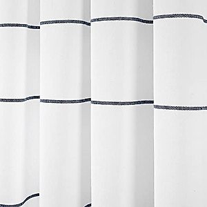 Lush Decor Farmhouse Boho Stripe Woven Tassel Yarn Dyed Cotton Window Curtain Panel Pair, 95" L x 42" W, White