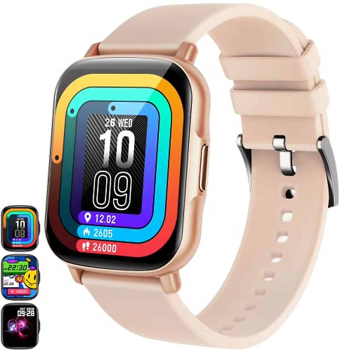 Bemtava Smart Watch, Smartwatch for iPhone Android Phones with Call Message Reminder, 1.7 inch DIY Watch Face Fitness Tracker with Heart Rate/Sleep Monitor, GPS Sports Tracking for Women Men Kids