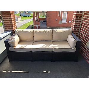 Oslimea 6p Patio Cushion Covers Outdoor Patio Cushions Covers Replacement Waterproof with Zipper for 3 Seat Patio Furniture Set, Slipcovers for Outdoor Cushions, Covers Only, Sand