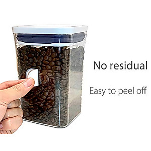Removable Waterproof Food Labels, Write-on Kitchen Labels for POP Food Storage Containers, Jars and Home Organization, Pantry & Spice Sticker, Pack of 64