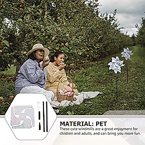 YARDWE 2pcs Bird Blinder Repellent Pinwheels Reflective Pinwheels Sparkly Pin Wheel Wind Spinners Scare Off Birds and Garden Decoration