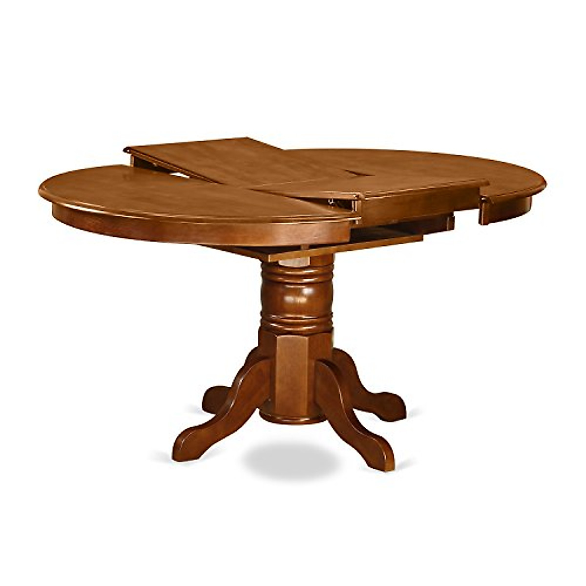 East West Furniture Avon 5 Piece Set for 4 Includes an Oval Table with Butterfly Leaf and 4 Linen Fabric Kitchen Dining Chairs, 42x60 Inch, Saddle Brown