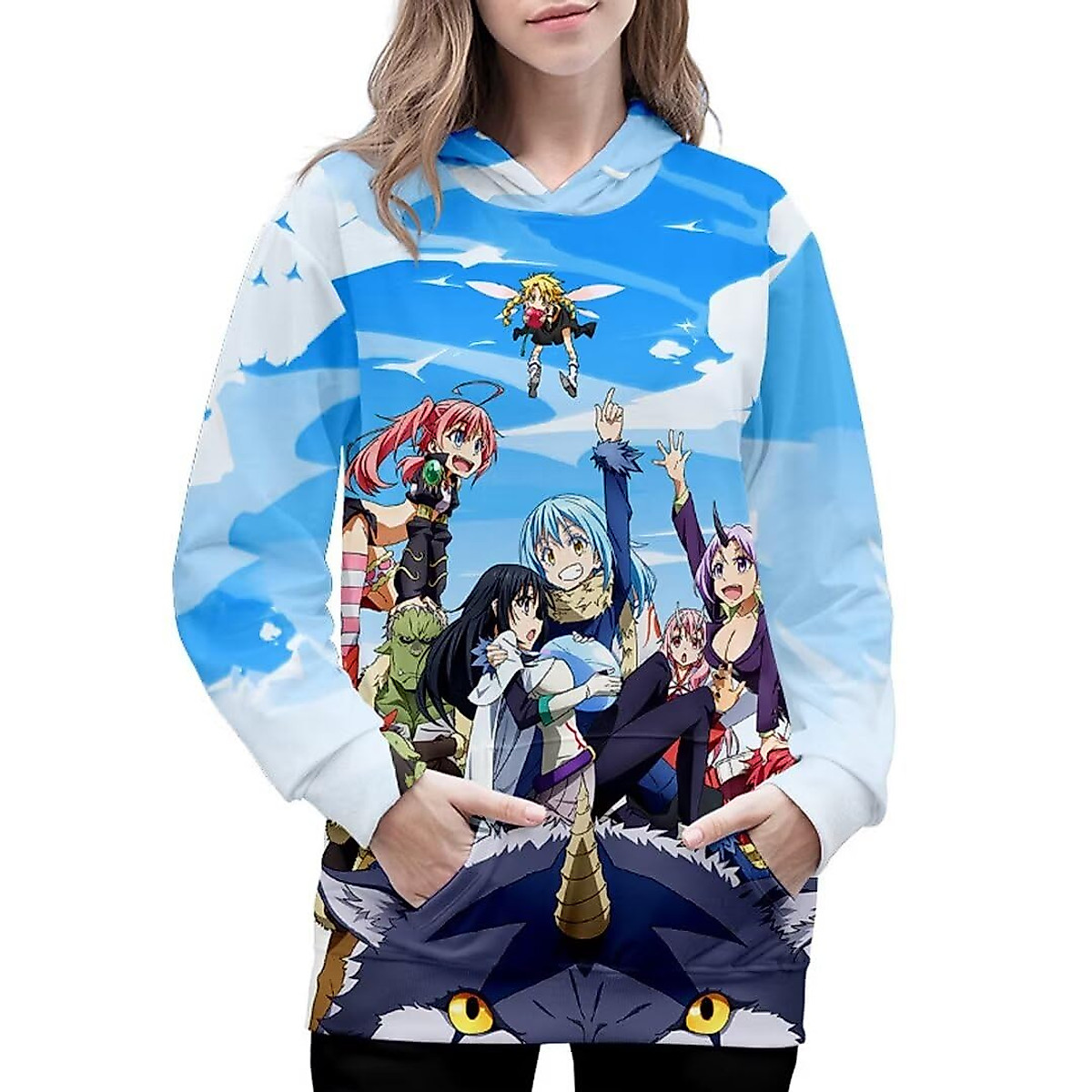 DHSPKN Anime That Time I Got Reincarnated as a Slime Hoodie Sweatshirts Rimuru Tempest Costume Jacket