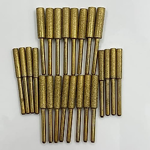 24PCS Diamond Chain Saw Knife Burr, Titanium Plated Stone Micro-Chain Saw Knife Sharpening, Suitable for Gasoline/Electric Chain Saw Polishing Knife Sharpening (5/32 inch, 3/16 inch, 7/32 inch)