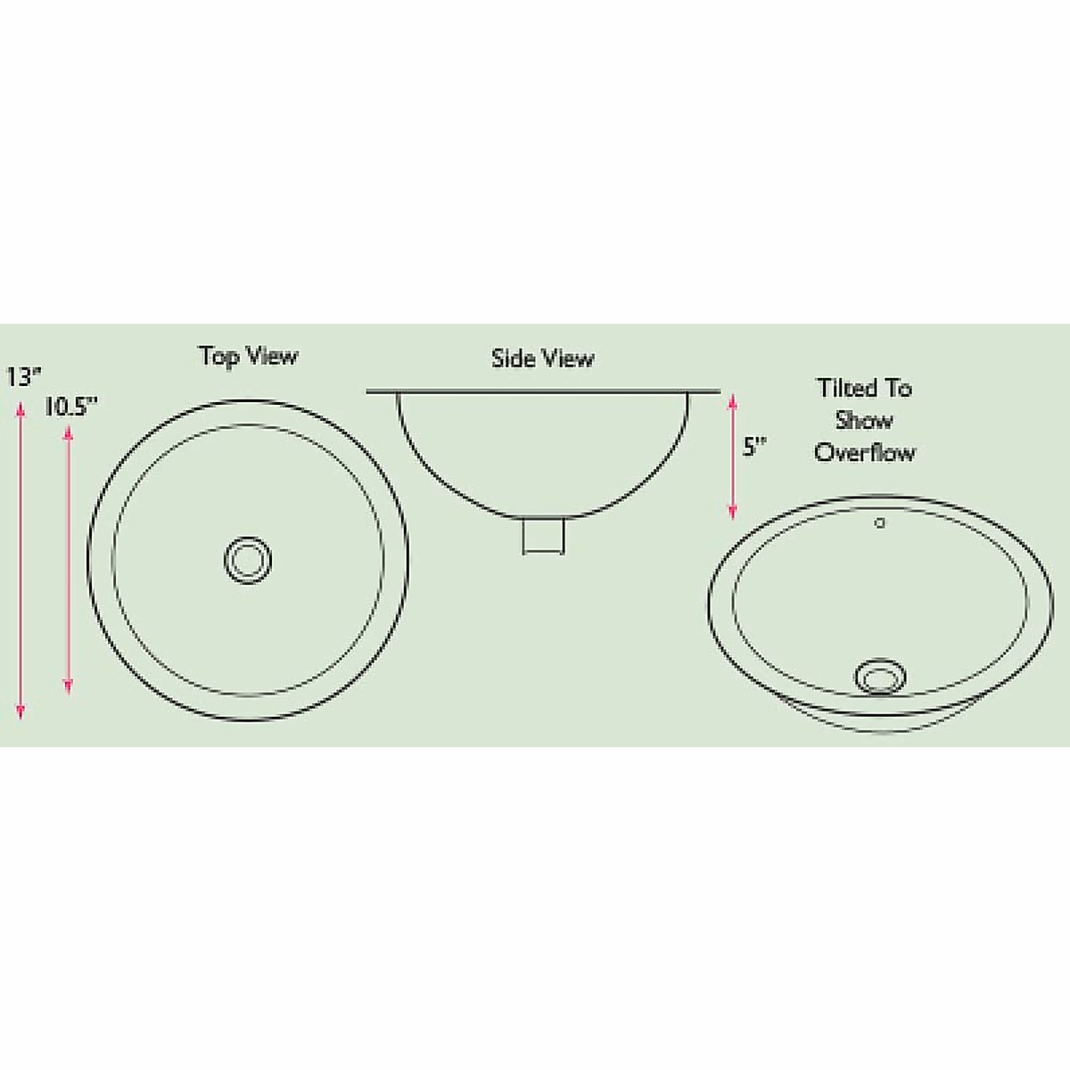 Nantucket Sinks ROS-OF 13" Hand Hammered S. Steel Bathroom Sink