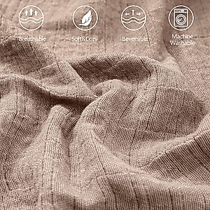 SE SOFTEXLY Muslin Throw Blankets, 4-Layer Cotton Blanket for Couch/Bed,Light Comfortable Breathable Gauze Blanket All Season,Muslin Blankets Full/Queen Size for Adults(80" x 90",Coffee)