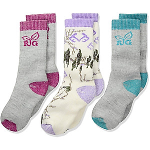 Realtree Girl's Mid Calf Socks Gift Box (3-Pair Pack) Assorted, Small