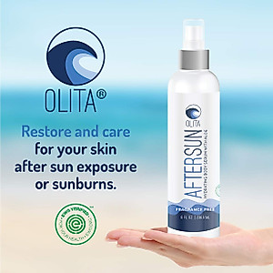 Olita AfterSun Body Serum - Fragrance Free - 8 oz - Hydrating Body Oil with Aloe Vera - All-Natural with Vitamin E - Cooling Sunburn Relief