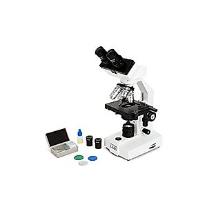 Celestron – Celestron Labs – Binocular Head Compound Microscope – 40-2000x Magnification – Adjustable Mechanical Stage – Includes 2 Eyepieces and 10 Prepared Slides