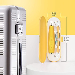 Aima Beauty Electric Toothbrush for Kids & Adults Powered Sonic Toothbrushes with Travel Case, Kinds Color of Rechargeable Whitening Tooth Brush with 2 Soft Bristles (Yellow)