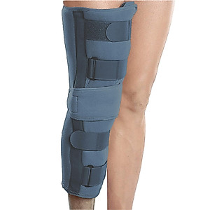 Wonder Care Knee Immobilizer Brace for Knee support for dislocation injuries ligament tear wraparound knee stabilizer splint for men & women (19” long) Grey-Small