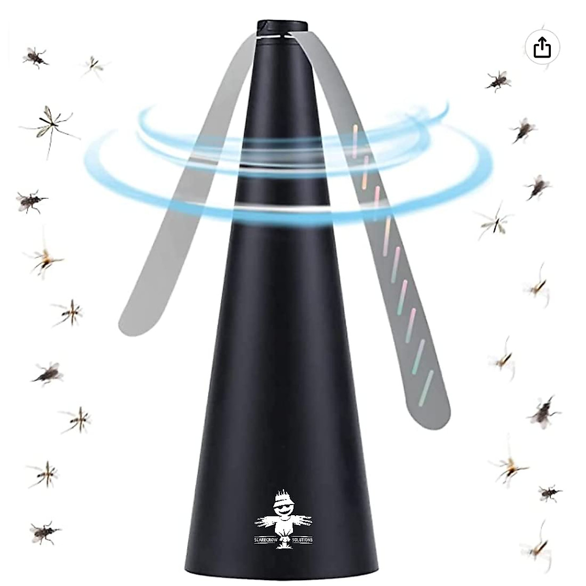 Portable Scarecrow - Flying Pest Repellant Fan (Black) * 1 Scarecrow Per Order *