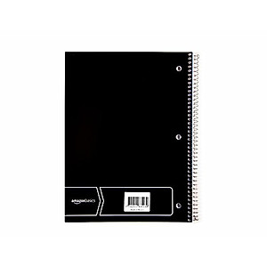 Amazon Basics Wide Ruled Wirebound Spiral Notebook, 70-Sheet, 5 Pack, Multicolor