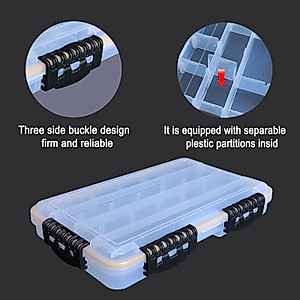 Transparent Airtight Fishing Tackle Box 3600/3700 Tackle Trays With Removable Dividers Waterproof Sunscreen Lure Box for Freshwater Saltwater Tackle Storage Tackle Box Organizer Ruisheng AT(3700×1)