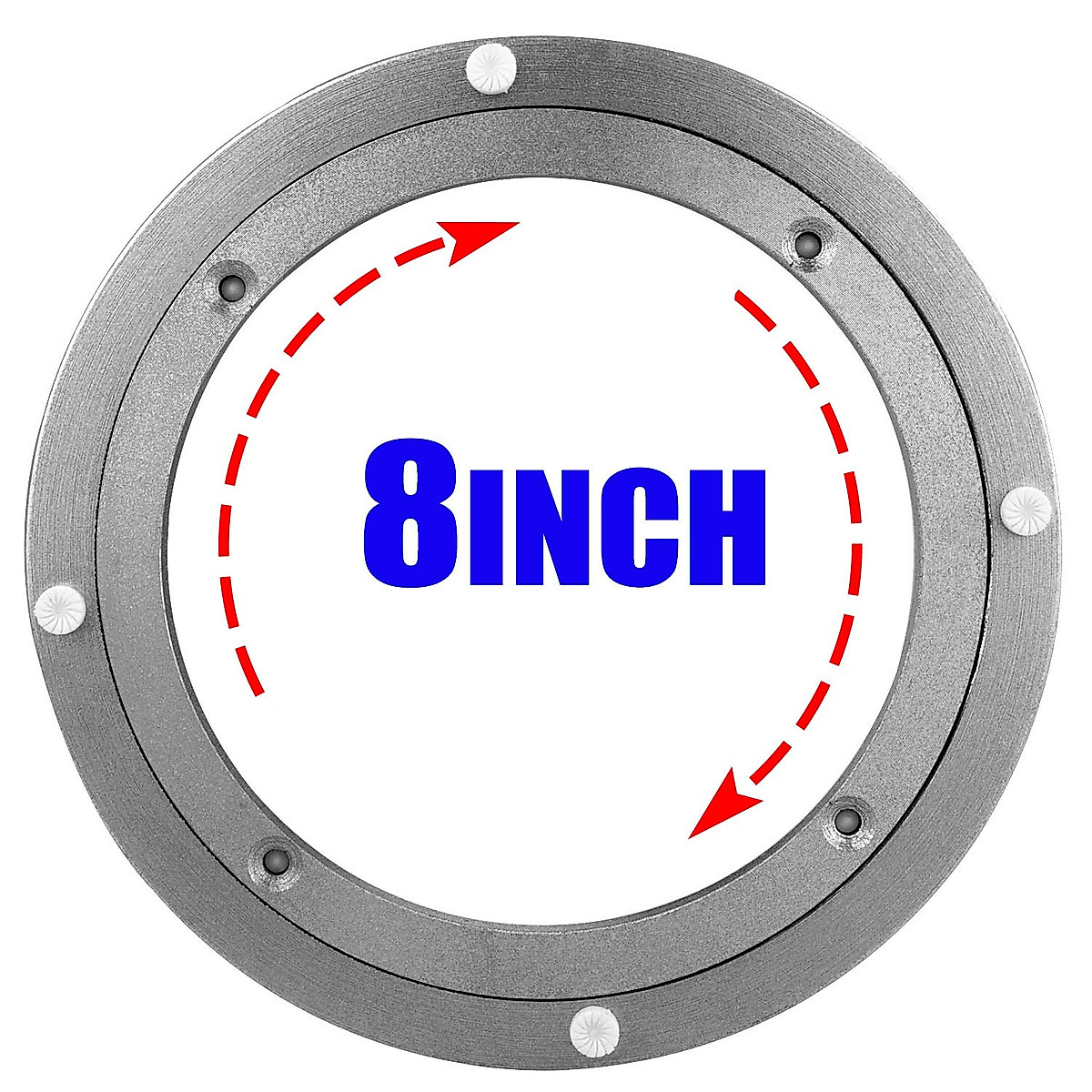 8 Inch Lazy Susan Hardware, A+Selected Heavy Duty Aluminium Lazy Susan Turntable, Sliver Rotating Turntable Bearing Table Base, Round Swivel Plate for Glass, Granite or Wood Kitchen Ding Table