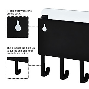 MCHIVER Mexican Talavera Ceramic Tile Pattern Key Holder for Wall Decorative Mail Organizer Holders Wall Mounted Key Hangers with 5 Hooks Mounting Hardware Key Rack for Office Entryway Door