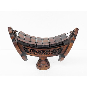 GABUR Thai Traditional Musical Instruments Teakwood Teak Wood Wooden Xylophone 8 Bar Notes, inch Wood040