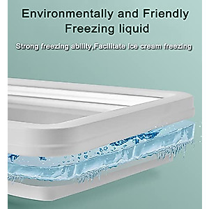 EVATONTT Instant Ice Cream Maker,Cold Plate Rolled Ice Cream Maker with 2 Spatulas,DIY Healthy Ice Cream Frozen Yogurt Gelato Fruit Sorbet for Family Use