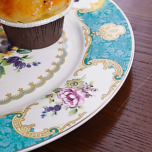 fanquare 3 Tier Porcelain Cake Stand, Blue Vintage Cupcake Stand, Display Tower Tray for Party, Birthday, Wedding