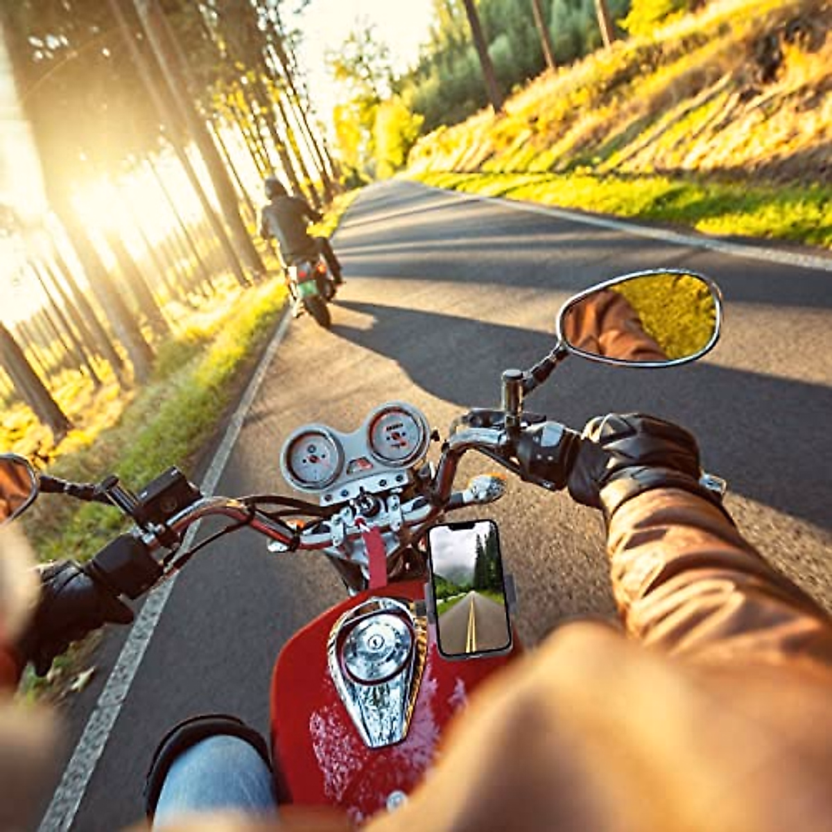 Mippko Magnetic Motorcycle Phone Holder,Strong Magnetic Attracts Tank, Non-Slip & Anti-Scratch,Compatible with 3.5~7.5" iPhone/Samsung Galaxy/Nexus/HTC/LG, One Adhesive Metal Plate Attached