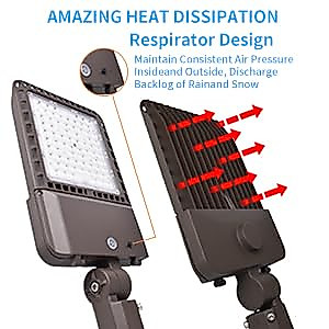 300W LED Parking Lot Light,5500K Adjustable Slip Fit Mount with 1000W Metal Halide/HPS Replacement,IP65 Waterproof, 39000 Lumens Outdoor LED Commercial Lighting for Stadium,Roadways,Street Light