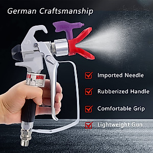 Airless Paint Spray Gun Sprayer High Pressure 3600 PSI 517 Nozzle Tip Swivel Joint for Sprayer