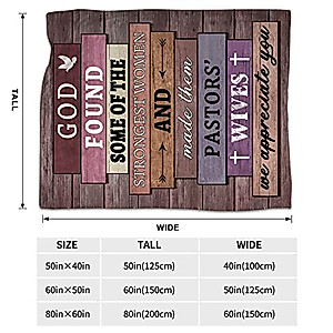 BUUGVIIL Pastor's Wife Appreciation Gifts Religious Gifts for Pastors Wife Throw Blankets for Couch Sofa Bed Warm Gifts 50*60 in