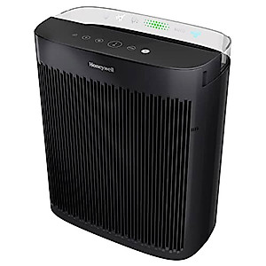 Honeywell InSight HEPA Air Purifier with Air Quality Indicator and Auto Mode, Allergen Reducer for Large Rooms (360 sq. ft), Black, Wildfire/Smoke, Pollen, Pet Dander & Dust Air Purifier, HPA5200
