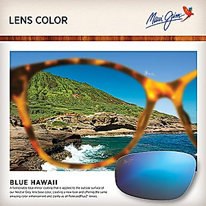 Maui Jim Men's and Women's Tumbleland Polarized Wrap Sunglasses, Matte Crystal/Blue Hawaii, Medium