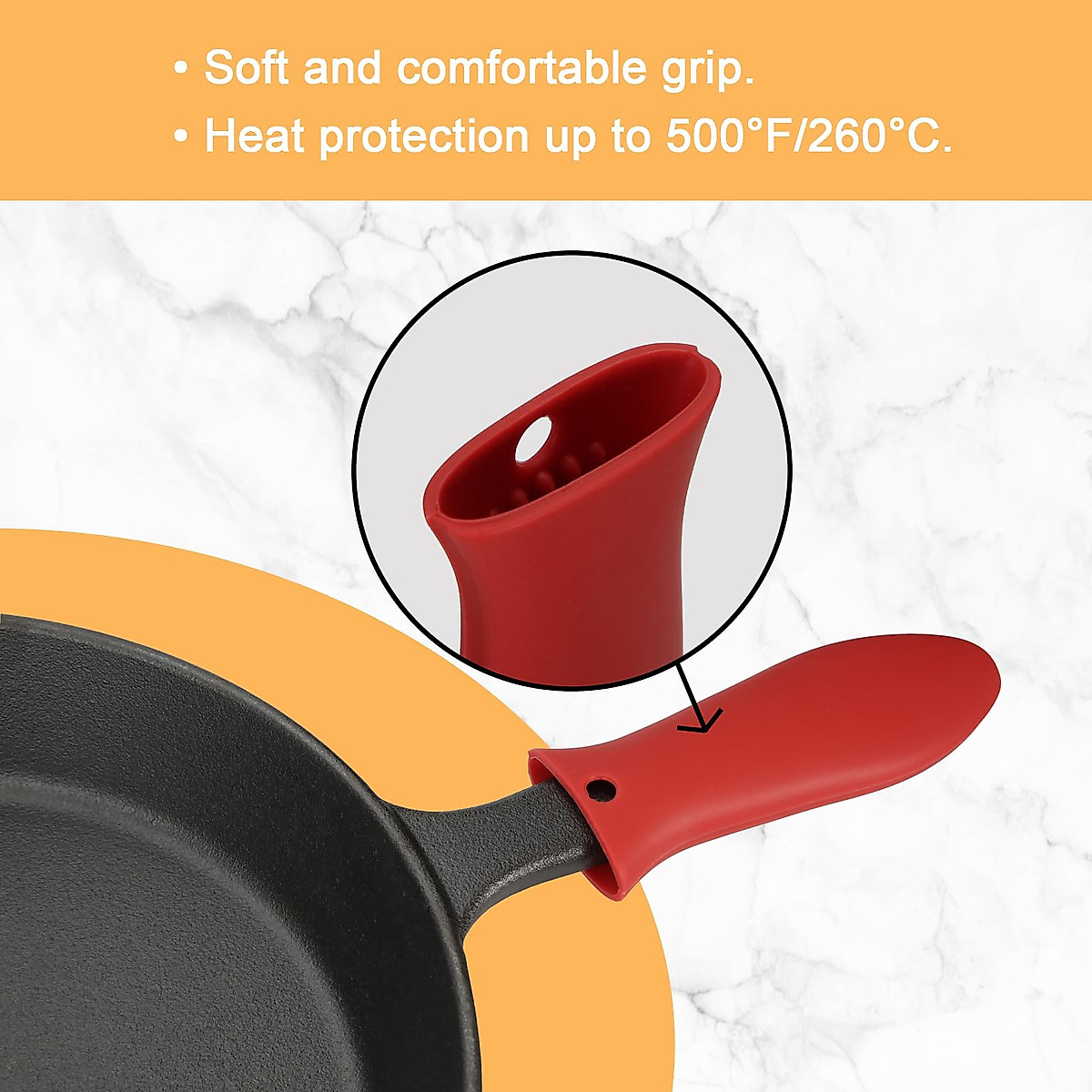 GreatChef Cast Iron Skillet, 10.25 Inch Pre-Seasoned Frying Pan with Silicone Hot Handle Holder - Versatile for Oven, All Stovetop, Grill, Campfire - Searing, Sautéing, Broiling, Frying