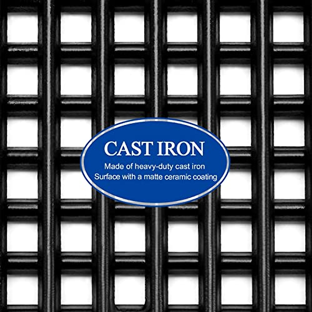 GGC 15 Inch Grill Grates Replacement for Broil King 9453-54, 9453-57, 9453-64, 9865-54, 9453-67, Broil-Mate, Silver Chef, Sterling Gas Grill, 2 PCS Cast Iron Cooking Grid Grates (15" x 12 3/4" Each)
