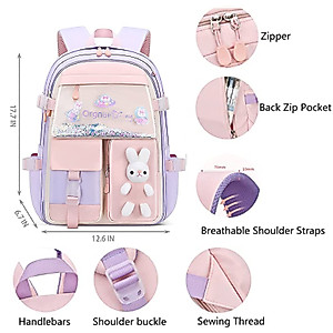 FEUWINK Backpacks for Girls Cute Backpacks for Kids School Waterproof Backpack That Reduces Shoulder Pressure Suitable for Children (Pink2)