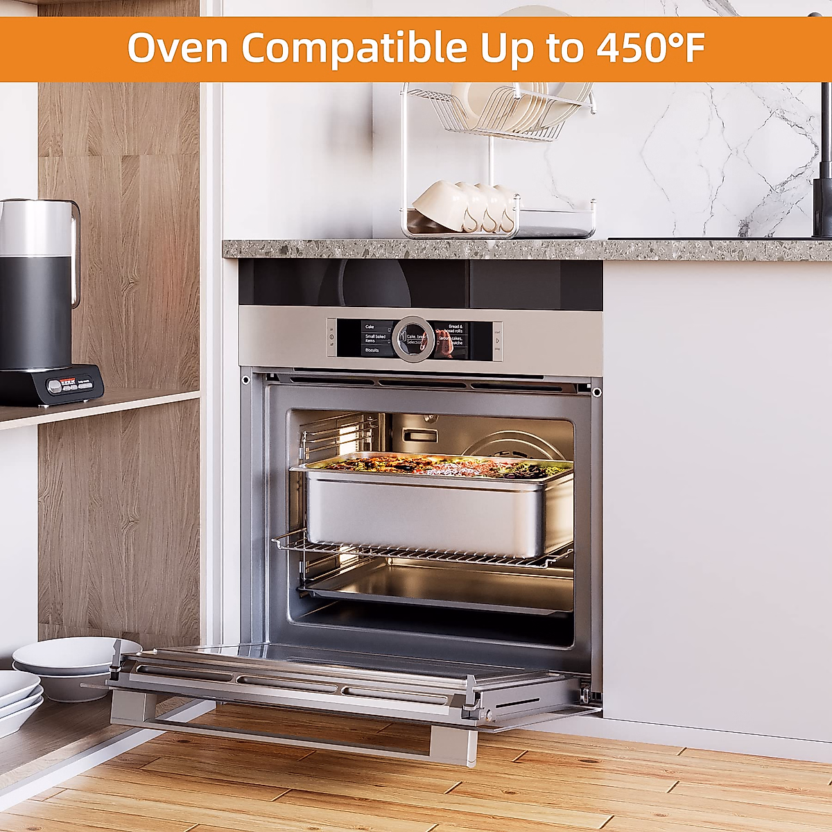 RIEDHOFF 6 Pack Full Size Hotel Pan, [NSF Certified] Commercial Stainless Steel 6 Inch Deep Anti-Jamming Steam Table Pan