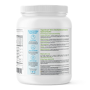 Vegansmart Naturade Plant Based Vegan Protein Powder - All-in-One Nutritional Shake Protein Blend - Gluten Free & Non-GMO - Vanilla (15 Servings)