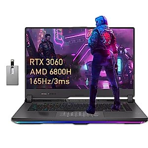 ASUS ROG Strix G15 15.6” WQHD Gaming Laptop, AMD Ryzen7 6800H, NVIDIA GeForce RTX 3060, 64GB DDR5 RAM, 4TB SSD, RGB KB, Wi-Fi 6E, Thermal Grizzly Cooling, VR-Ready, Gray, Win 11 Pro, 32GB USB Card