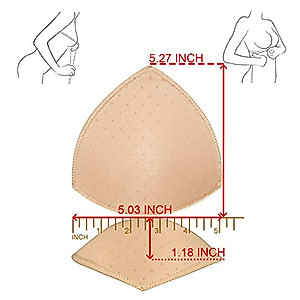 FUNCYboo Bra Pads Inserts 5 Pairs, Bra Inserts Breathable and Removable Bra Cups Inserts for Sport Bra Bikini Inserts (5 Beige)