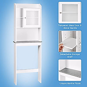 Giantex Over-The-Toilet Space Saver Collette Bathroom Spacesaver W/Storage Rack Cabinet Bathroom Organizer (68" H)