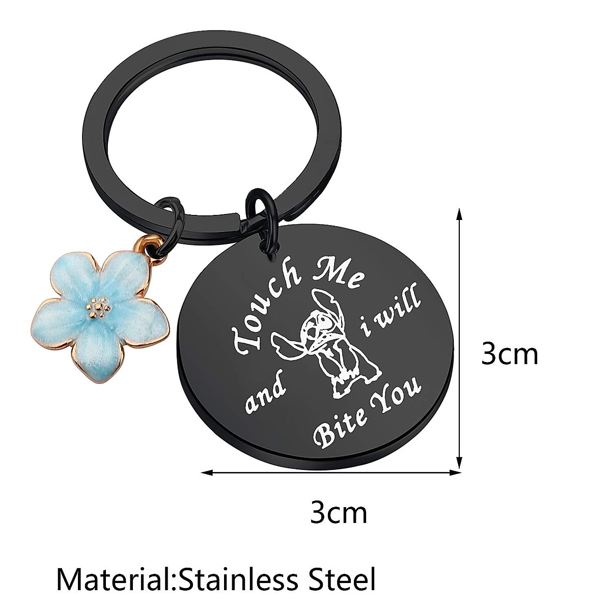 FOTAP Ohana Inspired Gift Hibiscus Flower Jewelry Touch Me and I Will Bite You Hawaiian Trip Gift (B-Bite You Key)