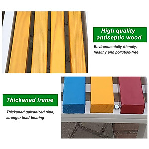 DJJYCTNM Outdoor Garden Bench, Outdoor Benches Weatherproof, Metal Park Bench Patio Benches Front Porch Outdoor Furniture for Patio, Park, Lawn, Yard(Yellow,180x40x45cm/71x16x18in)