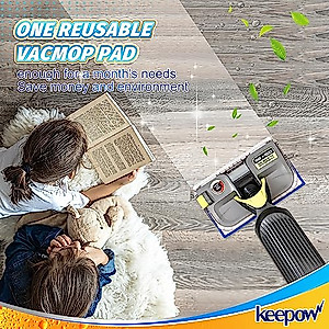 KEEPOW 12 Pack Reusable Mop Pads Refills for Shark Vacmop Replacement Pads Compare to Shark Vacmop Disposable Hard Floor Pads