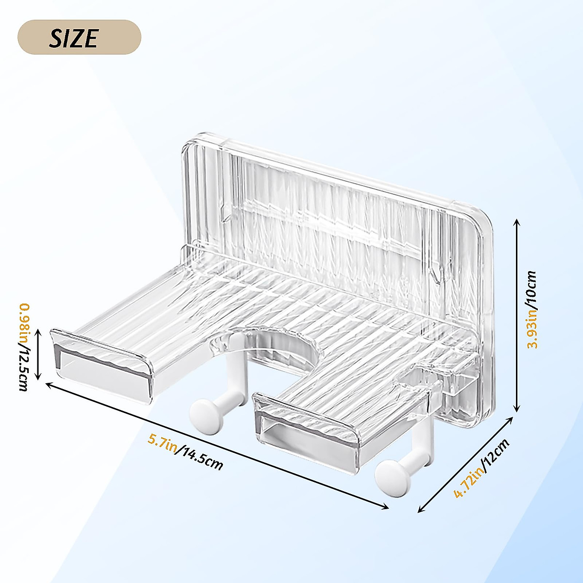 AYYOYYOY Any-Size Hair Dryer Holder - Wall Mount Blow Dryer Hanger with Plug & Cord Organizer - Self Adhesive, Durable & Stylish Storage Solution for Bathroom and Cabinet