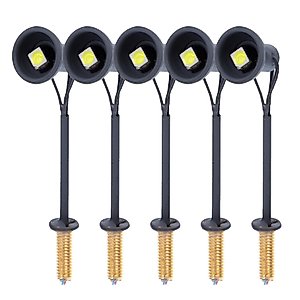 OSALADI 5Pcs Mini LED Landscape Lights,LED Landscape Lights, Low Voltage Outdoor Spotlight for Doll House Sand Table