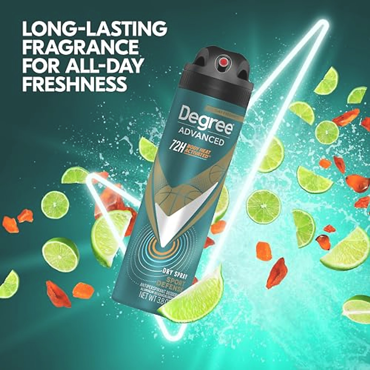 Degree Men Antiperspirant Deodorant Dry Spray Sport Defense 72-Hour Sweat and Odor Protection Deodorant For Men With Body Heat Activated Technology 3.8 oz