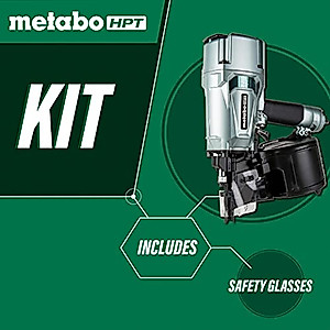Metabo HPT Coil Framing Nailer | Pro Preferred Brand of Pneumatic Nailers | 15 Degree Magazine | Accepts 2-Inch up to 3-1/4-Inch Nails | Ideal for Wall Sheathing, Roof Decking, & Subflooring | NV83A5